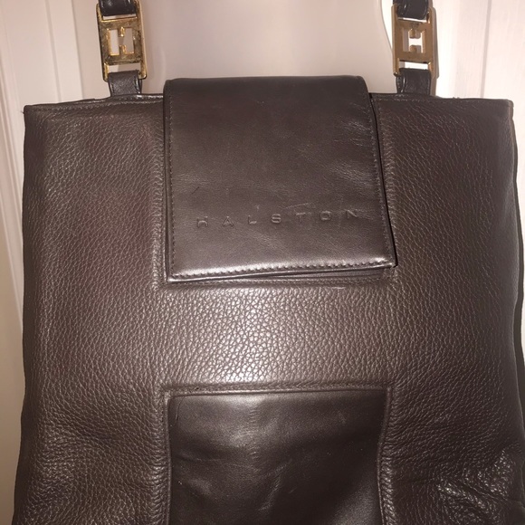 H by Halston | Bags | Halston Designer Brown Leather Crossbody Tote Bag ...